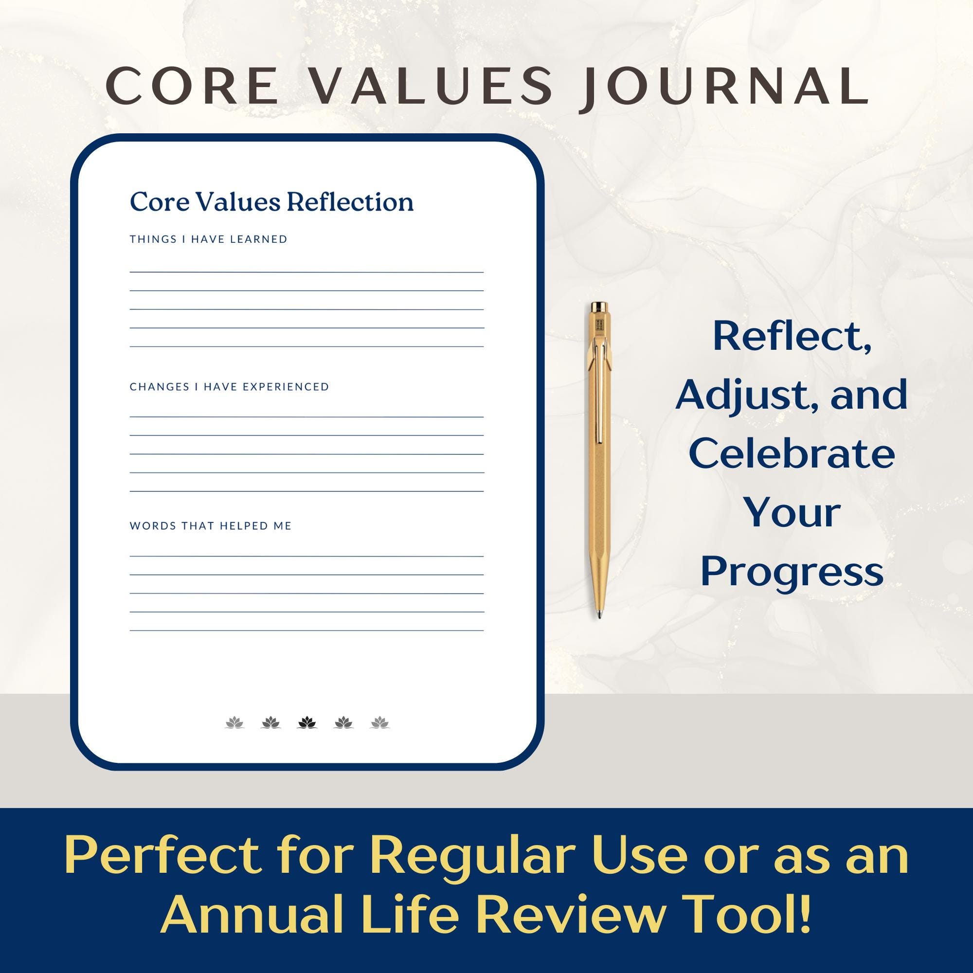 Core Values Journal to Support Positive Affirmation and Finding ...