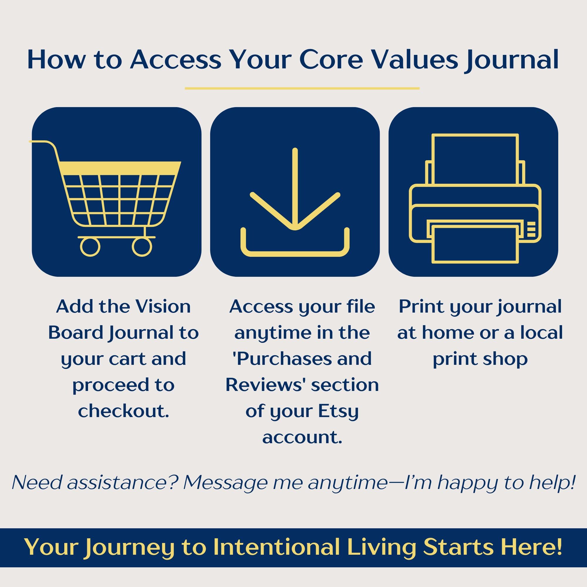 Core Values Journal to Support Positive Affirmation and Finding ...