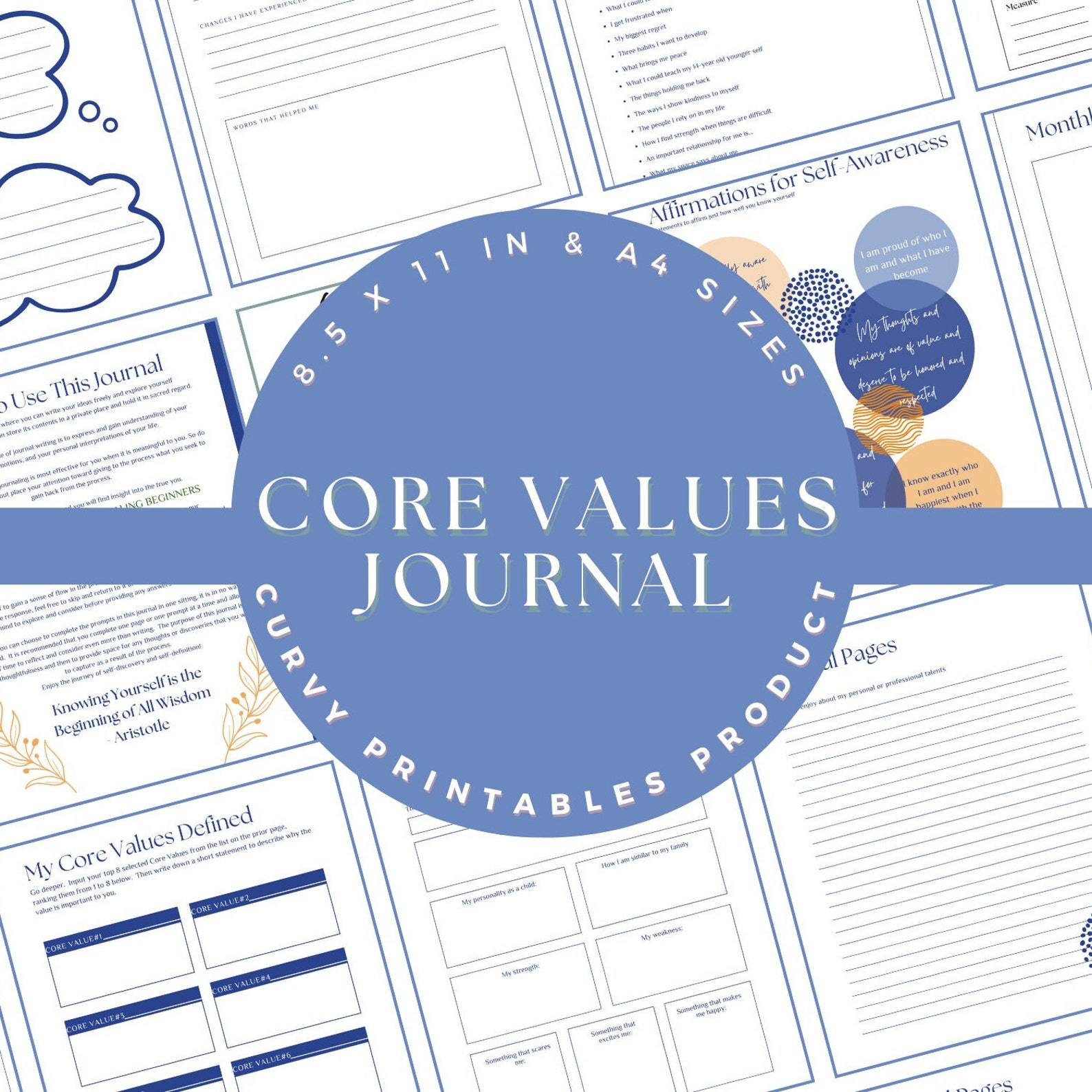Core Values Journal to Support Positive Affirmation and Finding ...