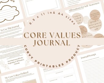 Core Values Journal to Support Positive Affirmation and Finding ...