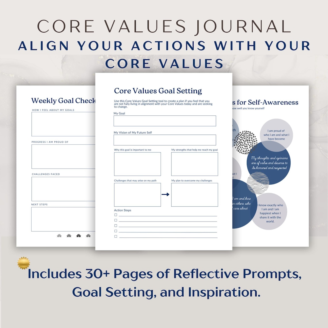 Core Values Journal to Support Positive Affirmation and Finding ...