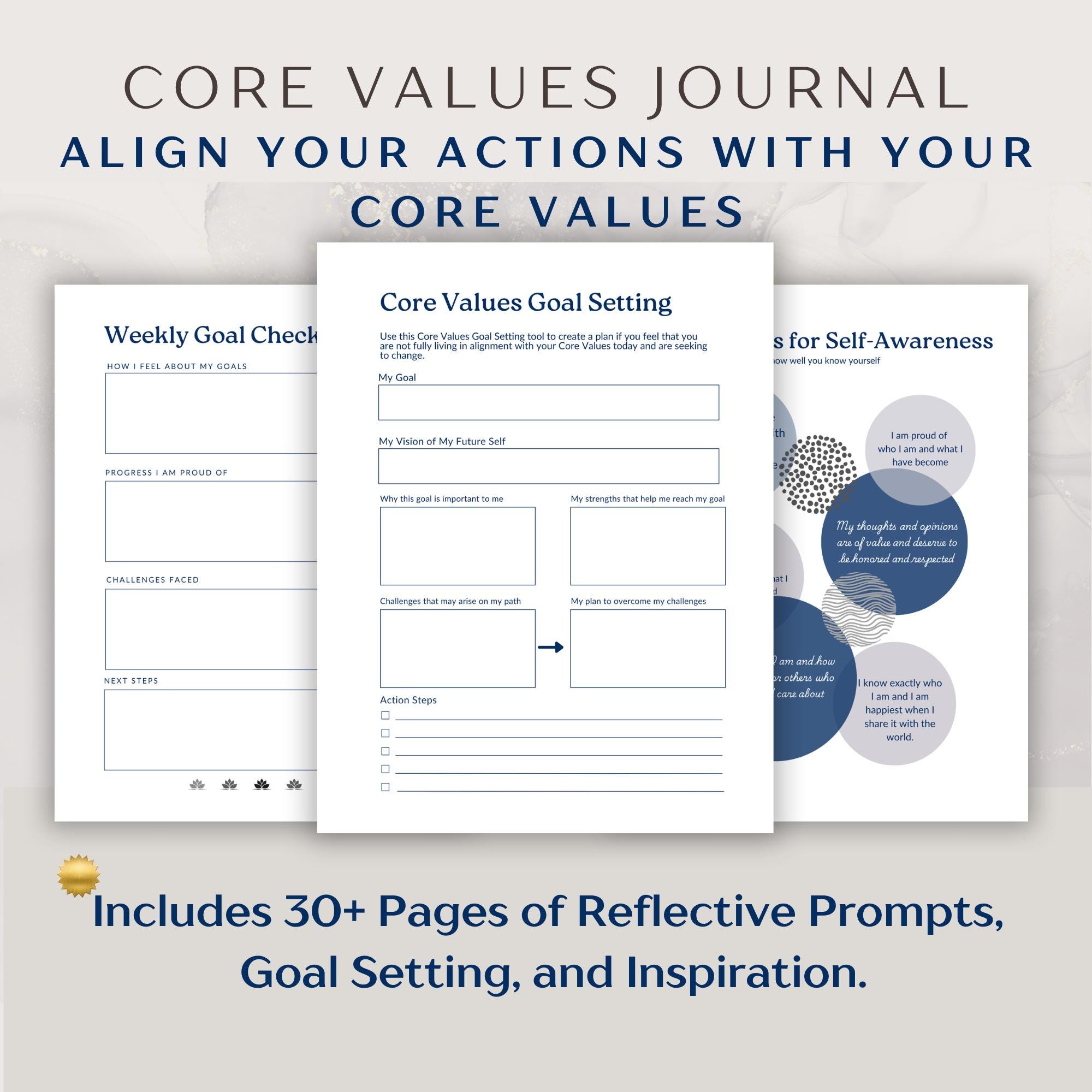 Core Values Journal to Support Positive Affirmation and Finding ...