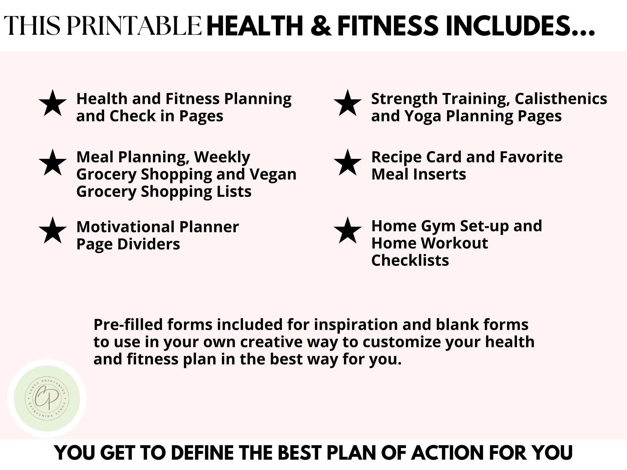Health and Fitness Planner Printable Fitness Planner Printable Fitness ...