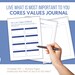 Core Values Journal to Support Positive Affirmation and Finding ...