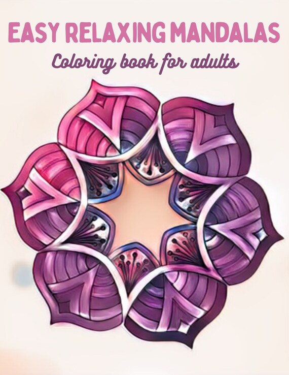 Easy Relaxing Mandalas. Mandala Coloring Book for Adults for - Etsy