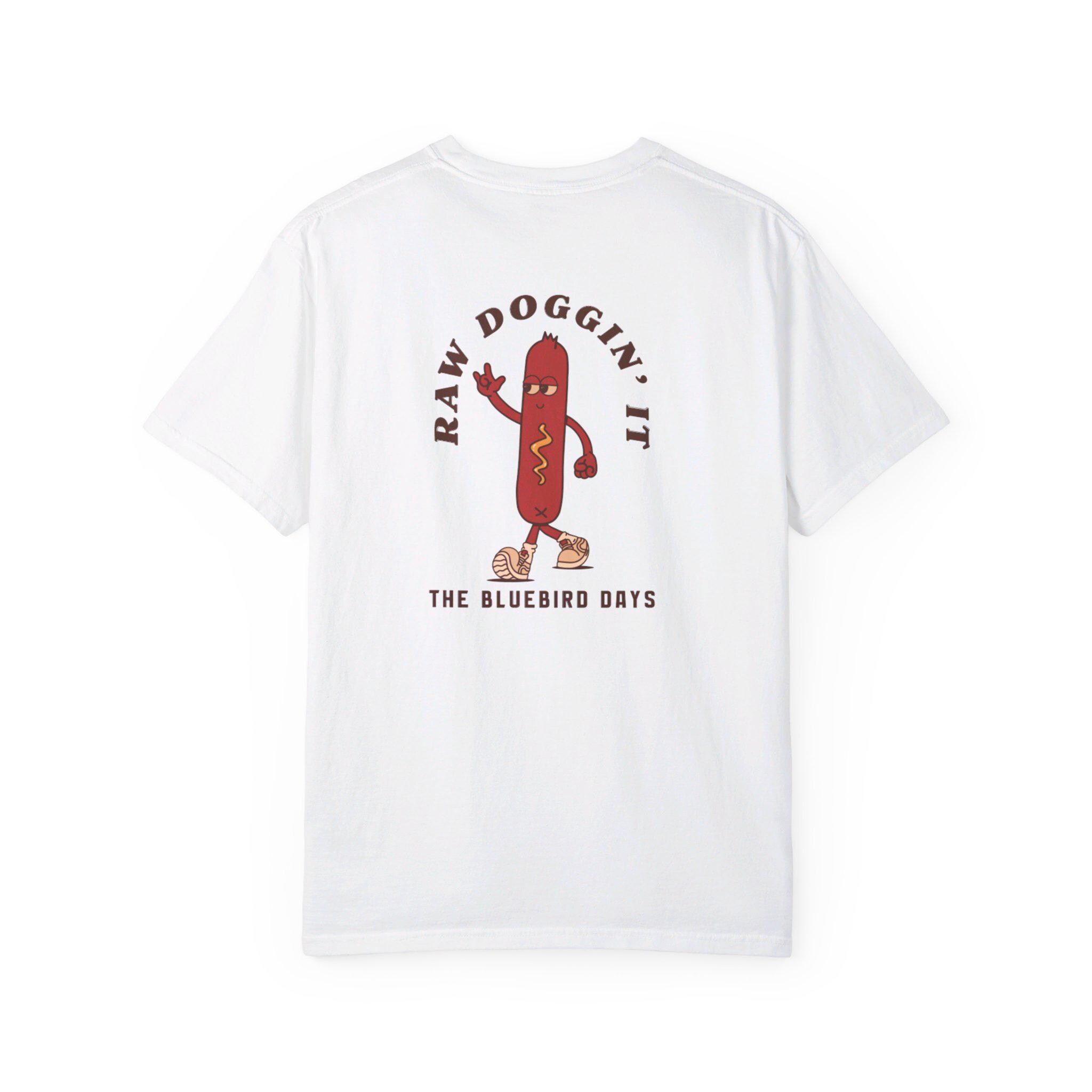 Raw Doggin' It - Hot Dog Cartoon - Organic Cotton T-shirt - Etsy