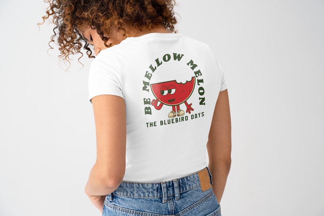 Be Mellow Melon Cartoon - Fruit Cartoon - Organic Cotton T-shirt - Etsy