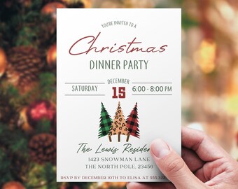 Editable Christmas Party Invitation Card Printable Christmas Invitation ...