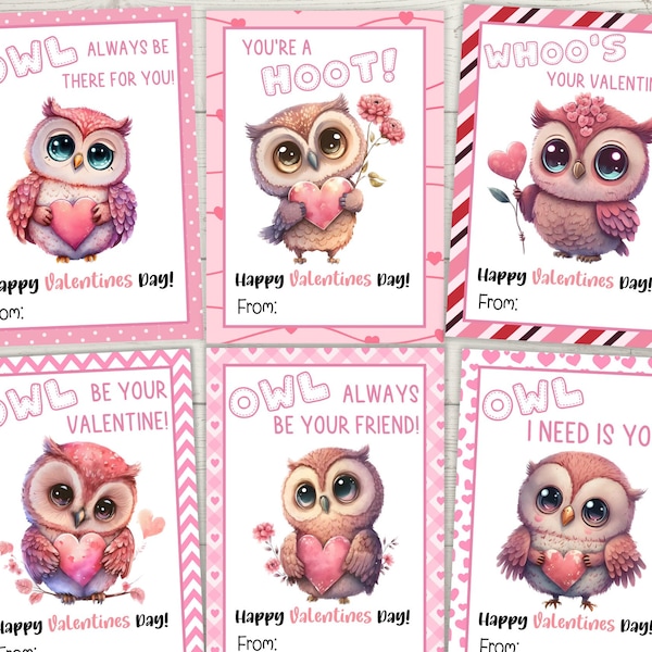 Owl Valentine Card - Etsy