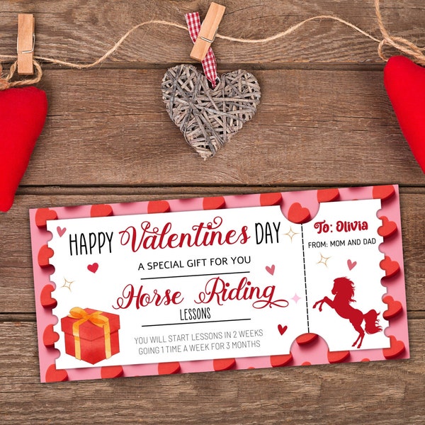 Horse Riding Lessons Gift Voucher Template Certificate Ticket - 60 ...