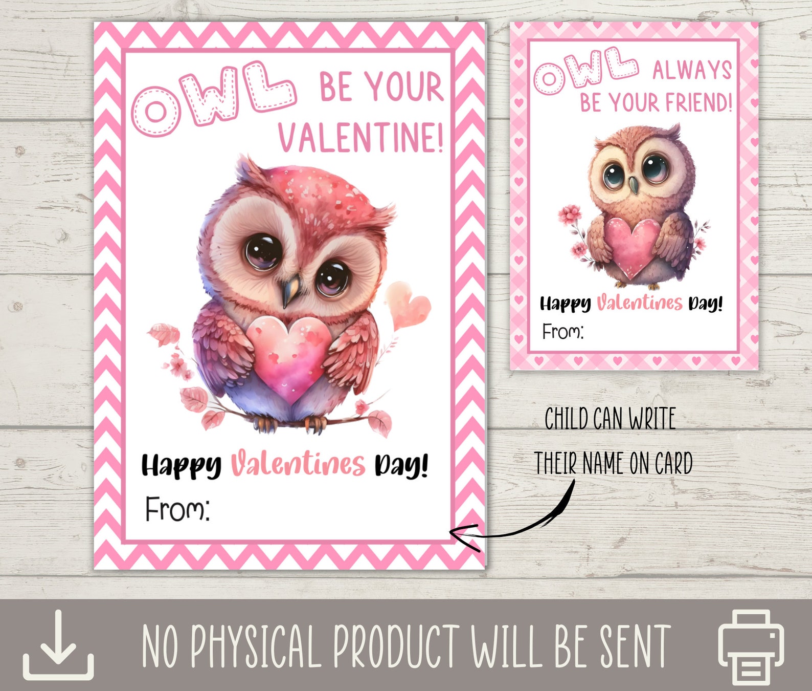 OWL VALENTINES Printable Owl Valentine Cards Classroom - Etsy