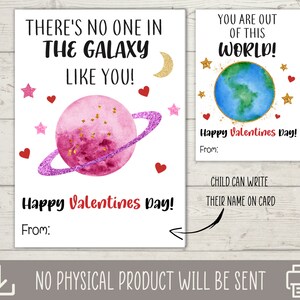 Space Valentine Tags, Kids Valentine Cards, Outer Space Valentine ...