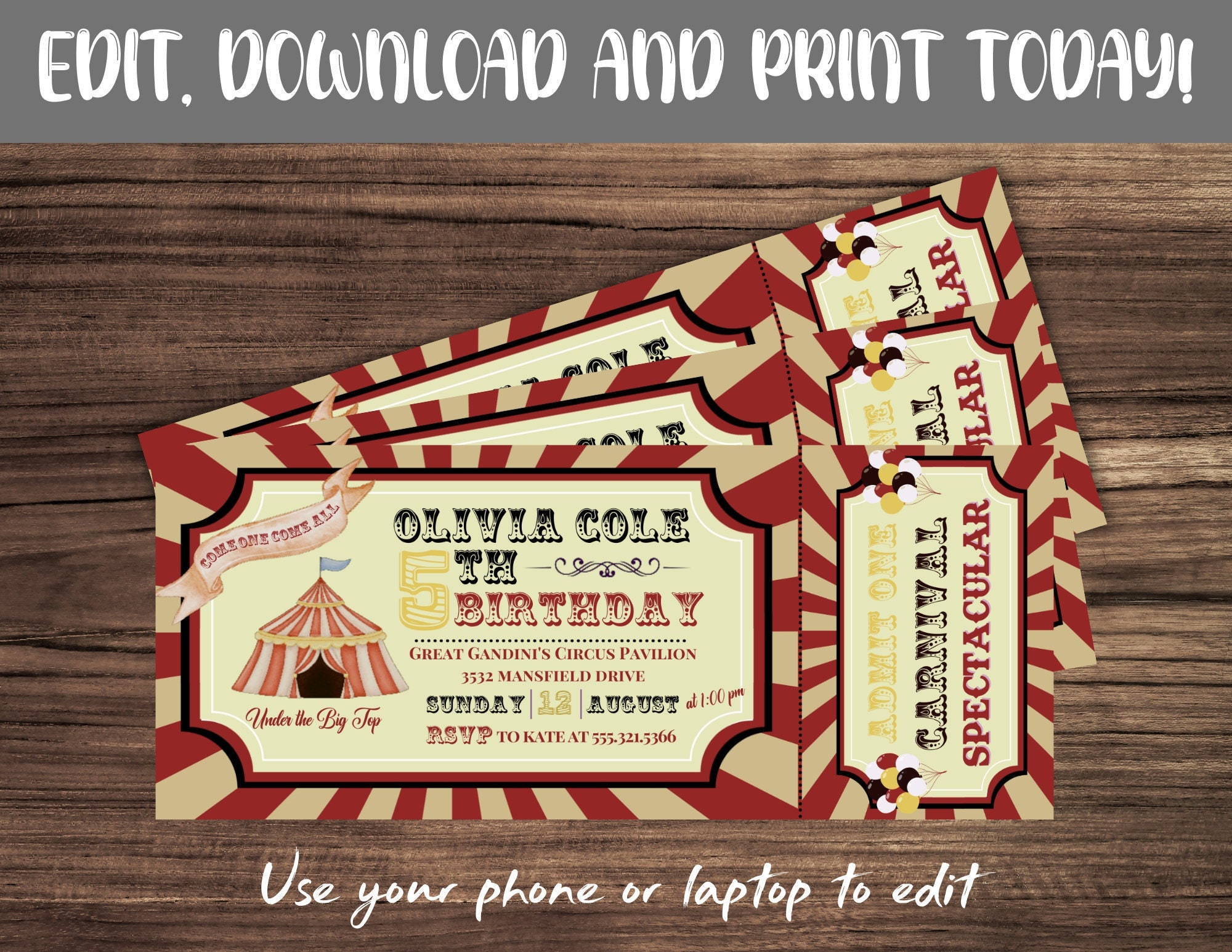 Vintage Carnival Ticket Template