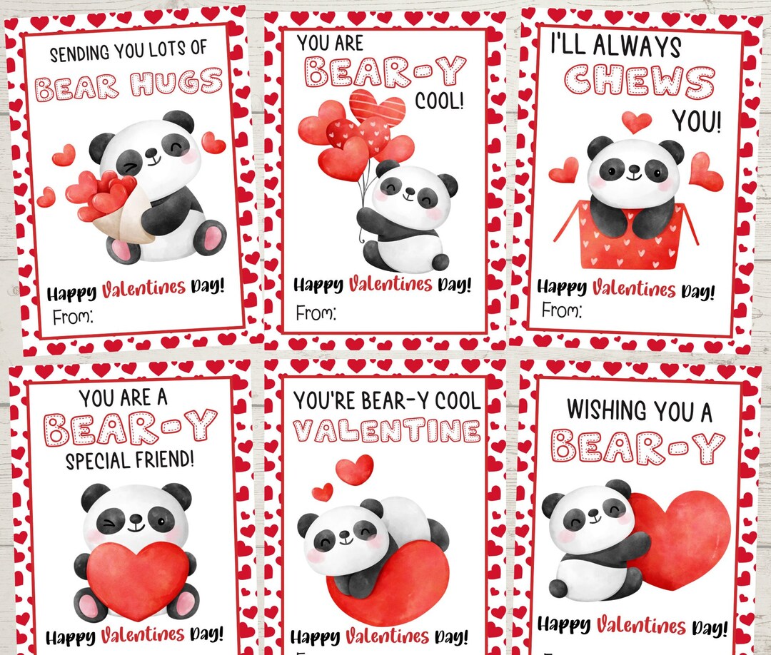 Kids Valentines Cards Instant Digital Download, Printable Kids ...