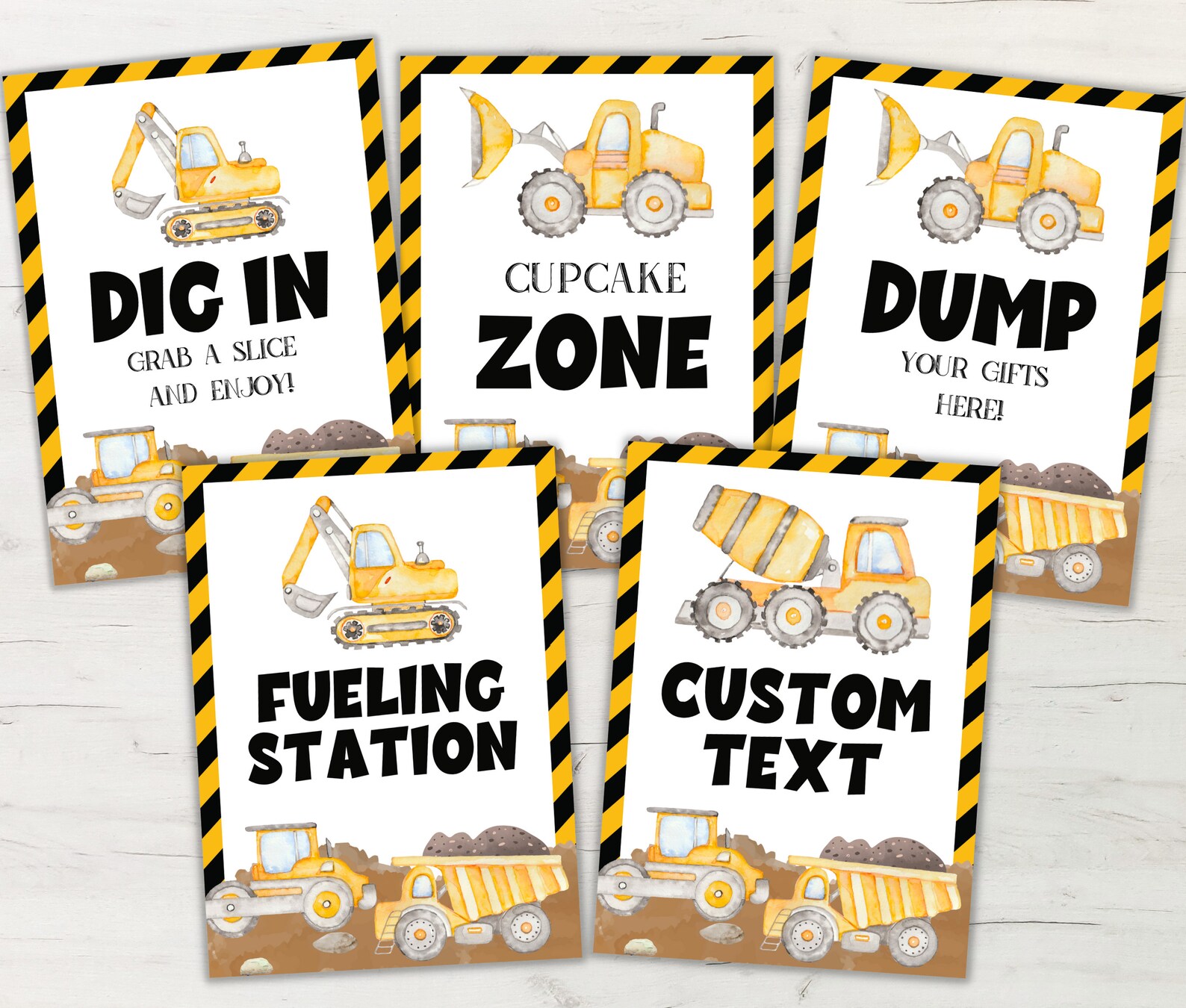 EDITABLE Construction Party Signs DIY Construction Party - Etsy