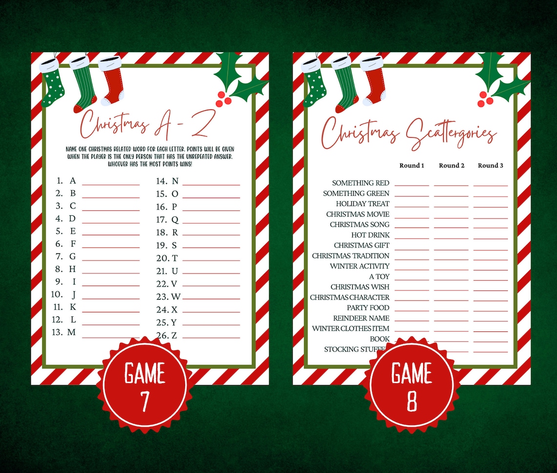 Printable Christmas Game Bundle Christmas Party Games - Etsy