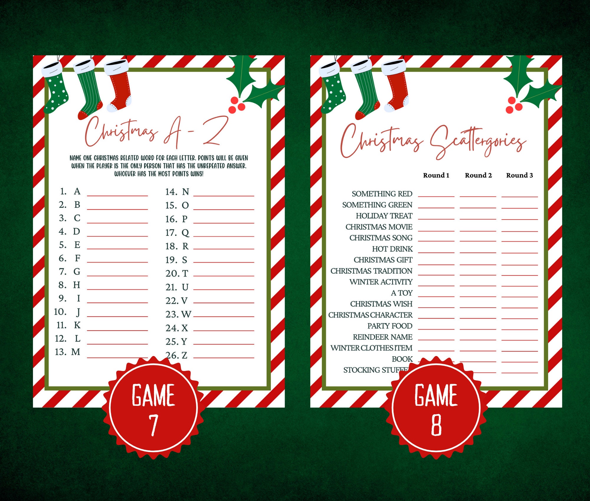 Printable Christmas Game Bundle Christmas Party Games - Etsy