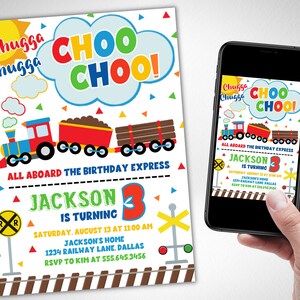 Train 3rd Birthday Invitation Instant Download Chugga Chugga Choo Choo ...