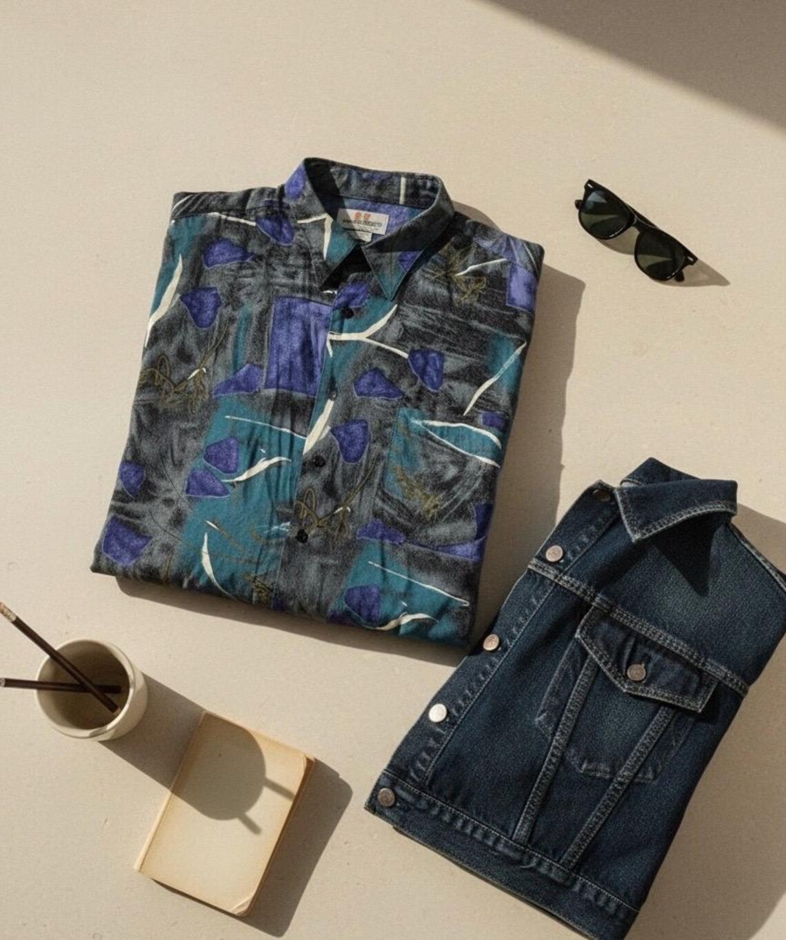 Vintage Emilio Di Roma Shirt - Abstract 90s Fluid Viscose - Etsy