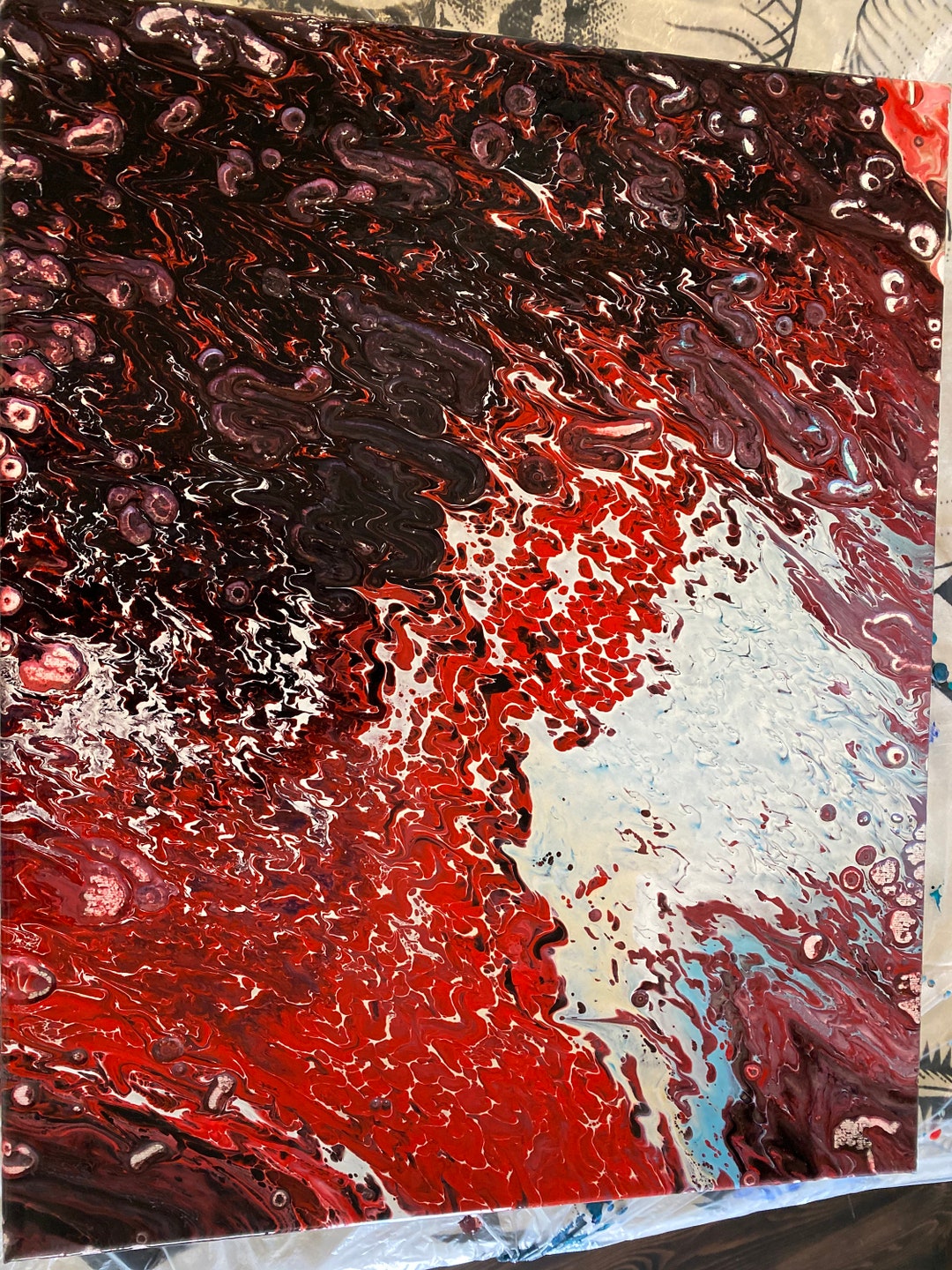 Fire and Ice Inspired Custom Painting - Etsy