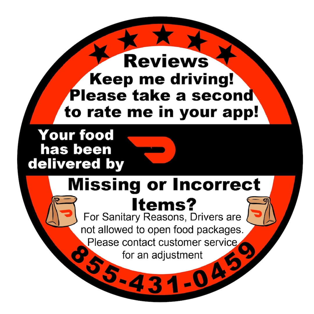 Set of 108 Delivery Driver Review Stickers Delivery Gig Work Car ...