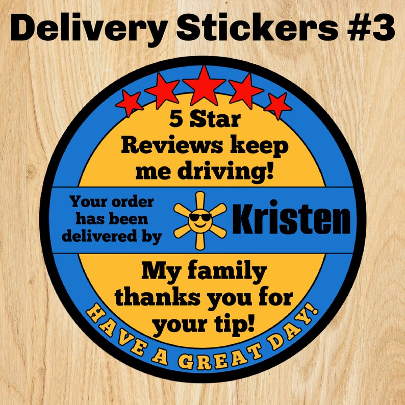 Set of 108 Delivery Driver Review Stickers Delivery Gig Work Car ...