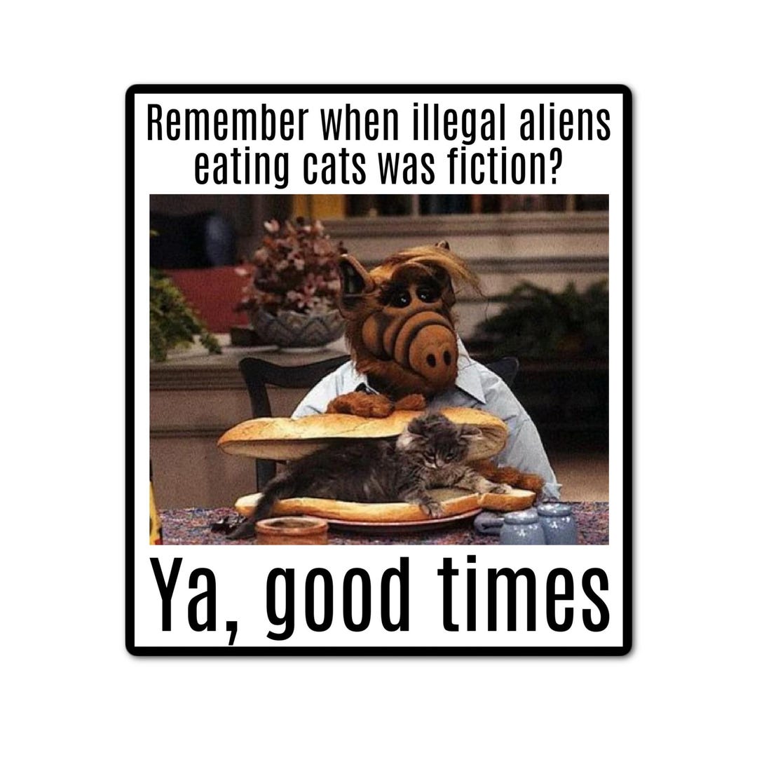 3" Eating Cats News Alf Aliens Laminated Sticker Laptop Sticker - Etsy