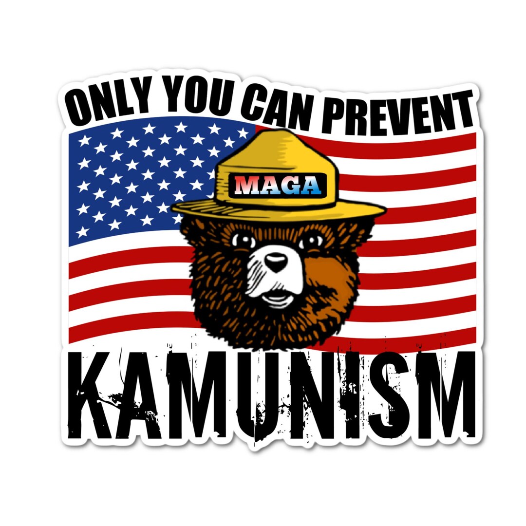 3 Kamunism American USA Bear Laminated Sticker Freedom Over Fear ...