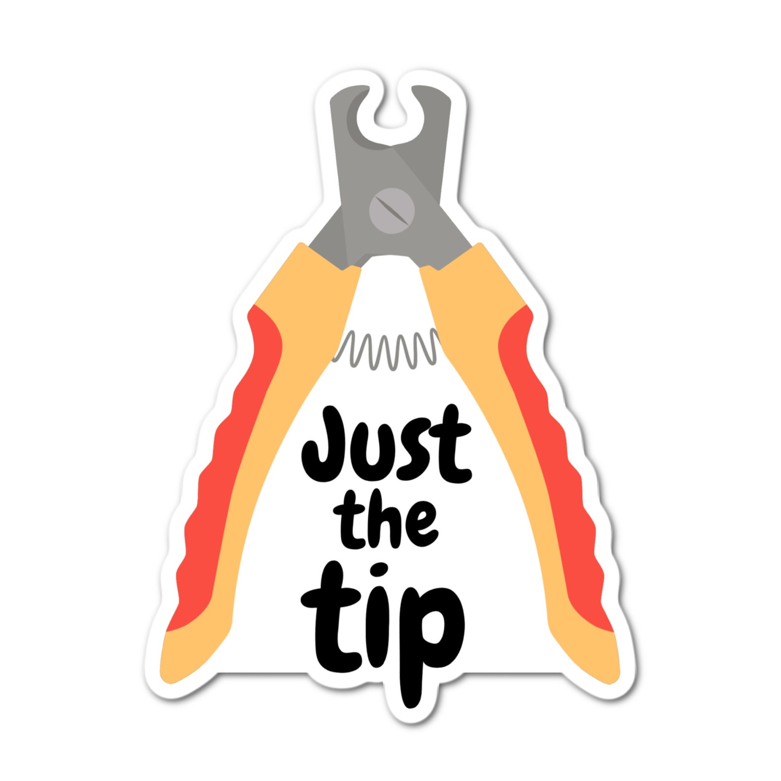 3" Just the Tip Nail Clippers Laminated Laptop Sticker Funny Text ...