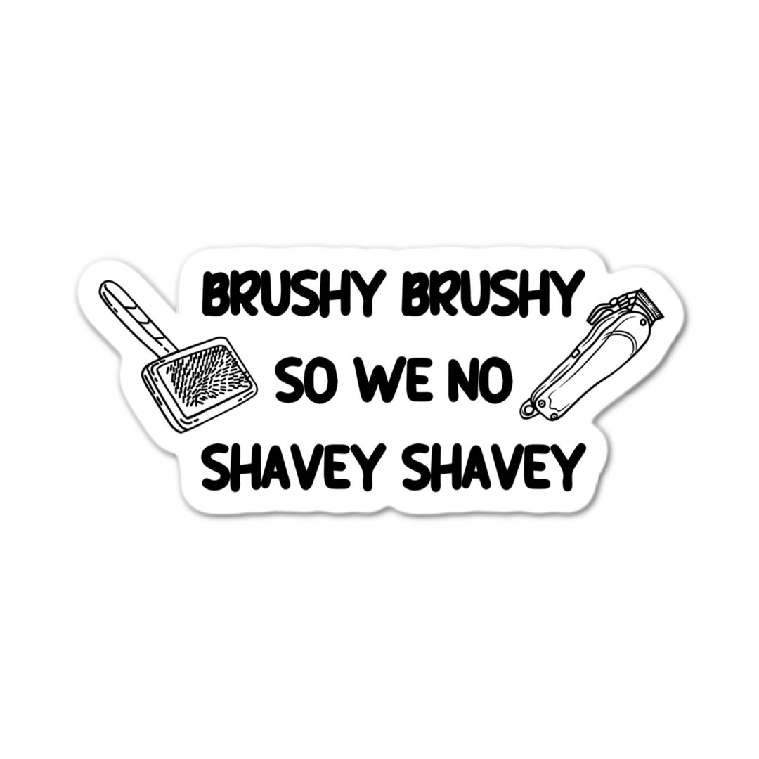 3.5" Brushy Brushy or Shavey Shavey Laminated Laptop Sticker Grooming ...