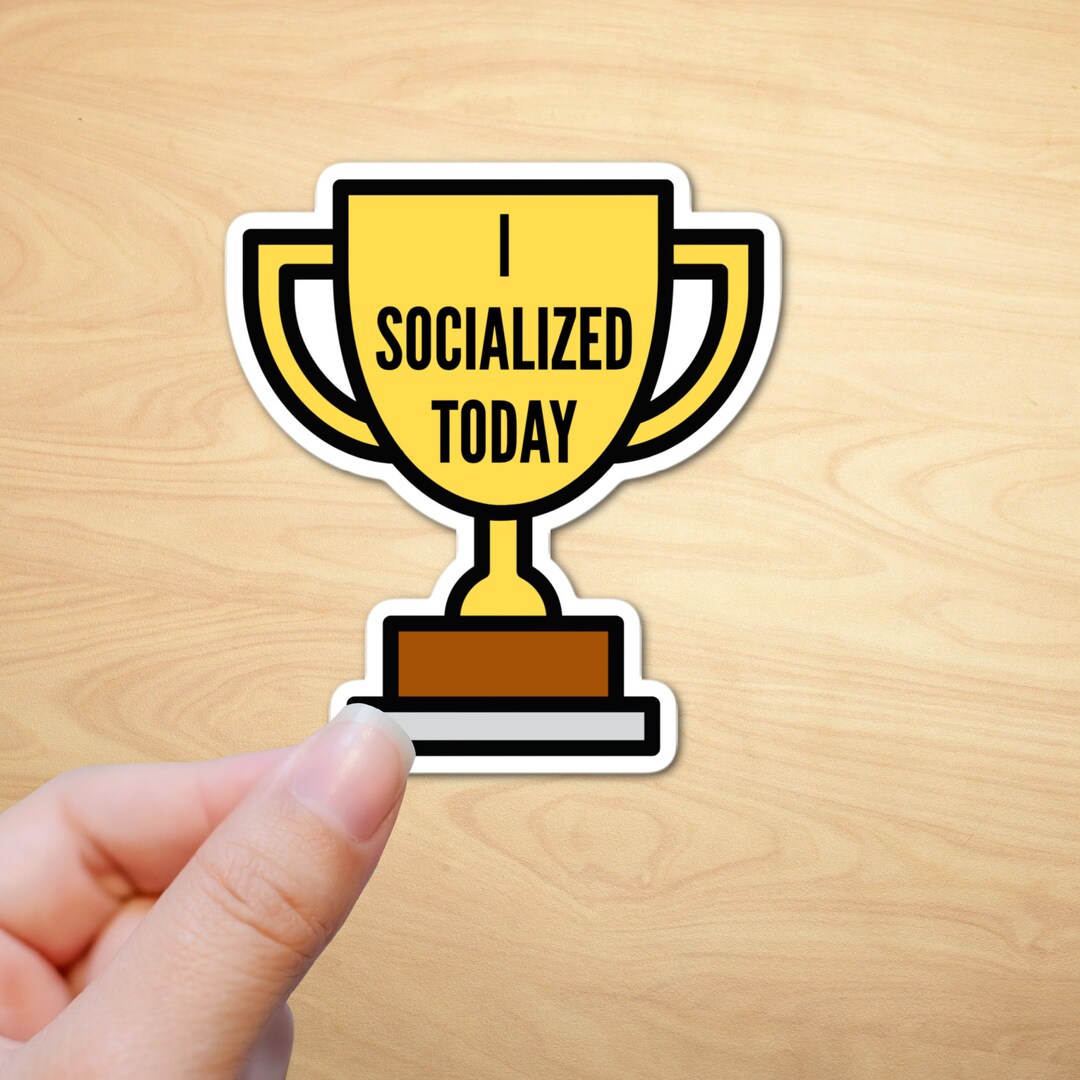 Funny Trophy Achievement Laminated Stickers Gold Star Ribbon Got ...