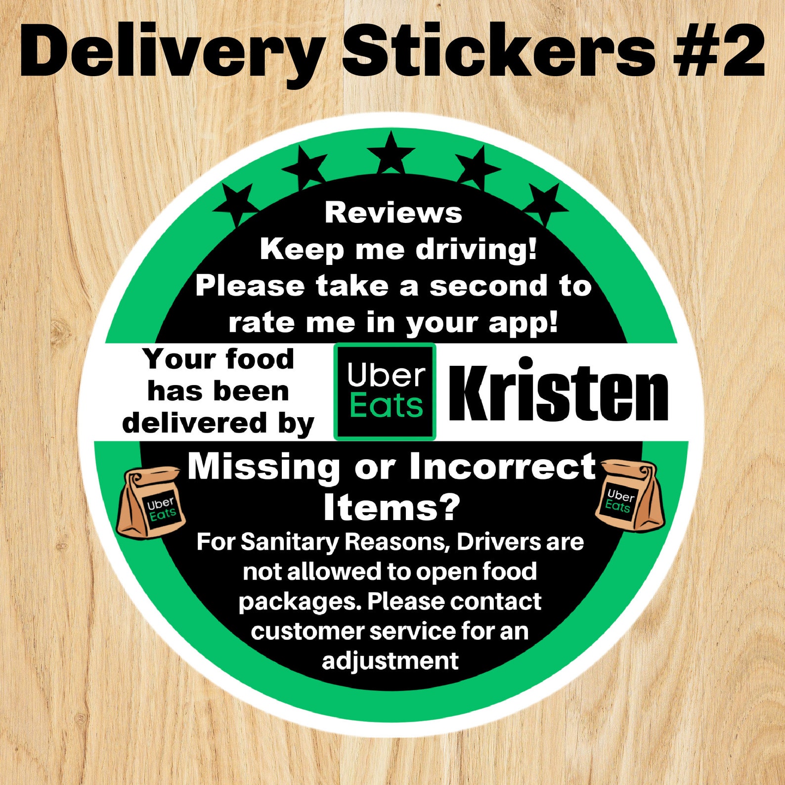 Set of 108 Delivery Driver Review Stickers Delivery Gig Work Car ...