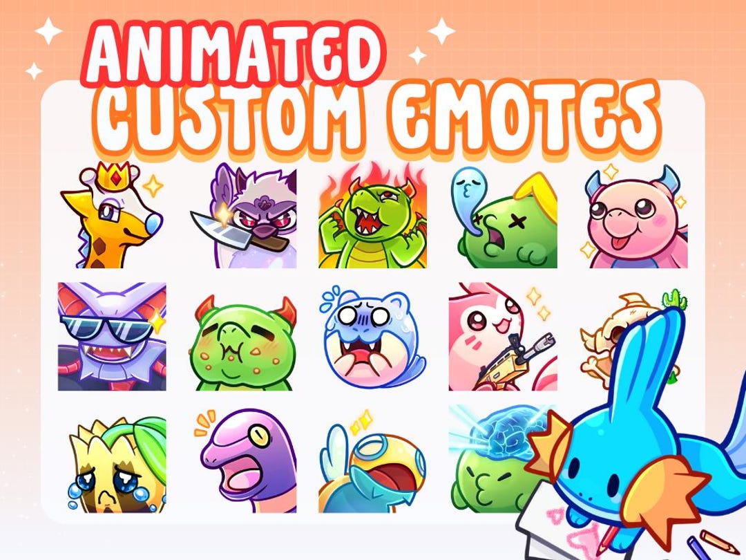 ANIMATED CUSTOM Emote Designs for Twitch, Discord, Youtube - Cute ...