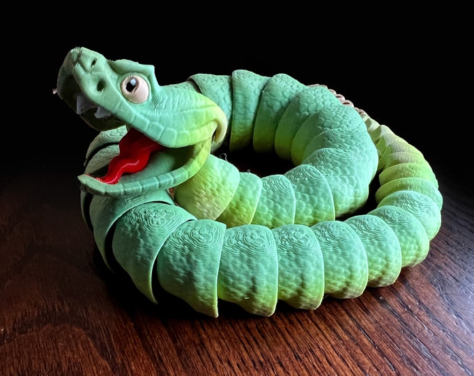 Rattlesnake Articulated 3D Printed Flexi Fidget Rattle Snake Sensory ...