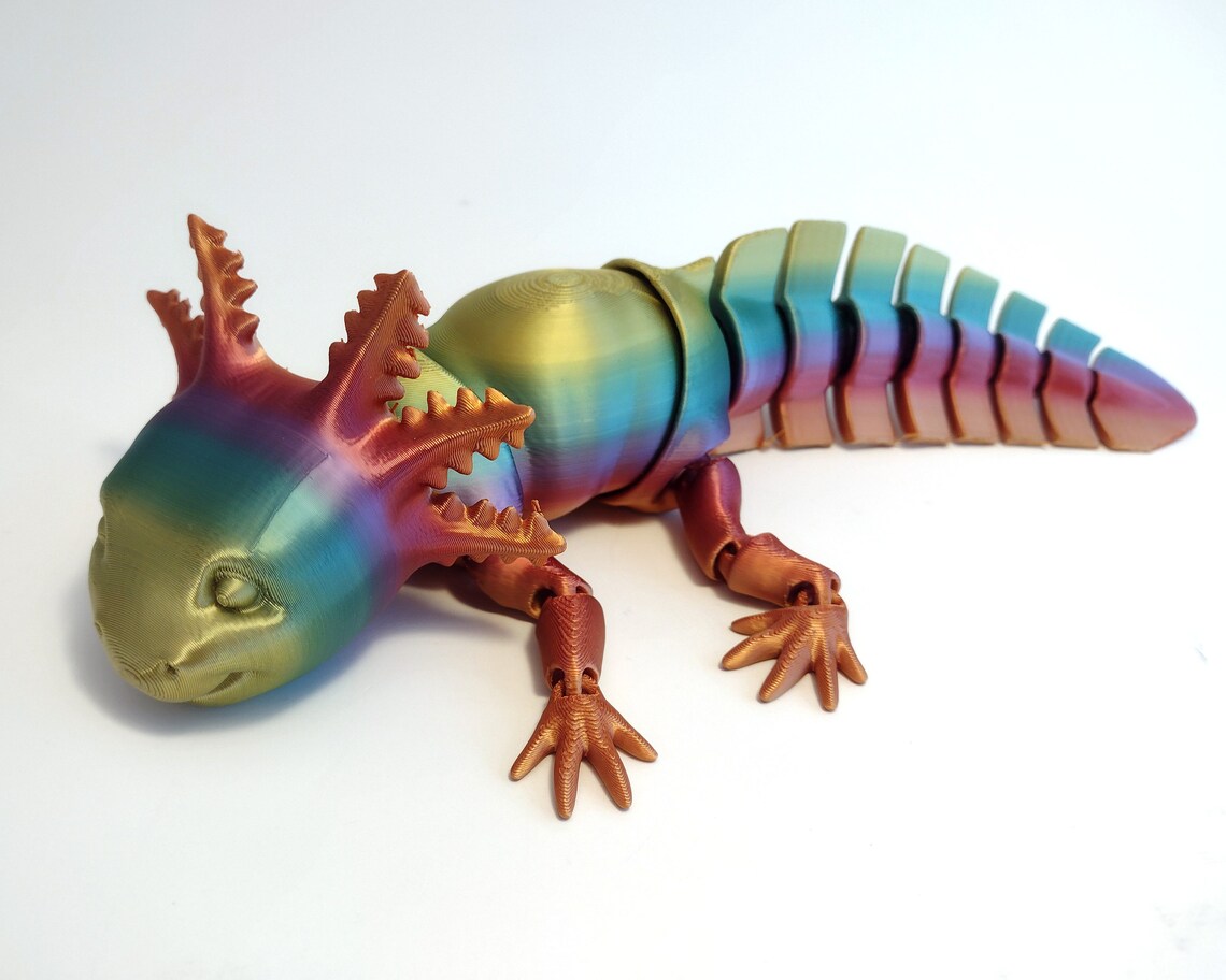 Axolotl Adorable Articulated 3D Printed Fidget Toy Design by - Etsy