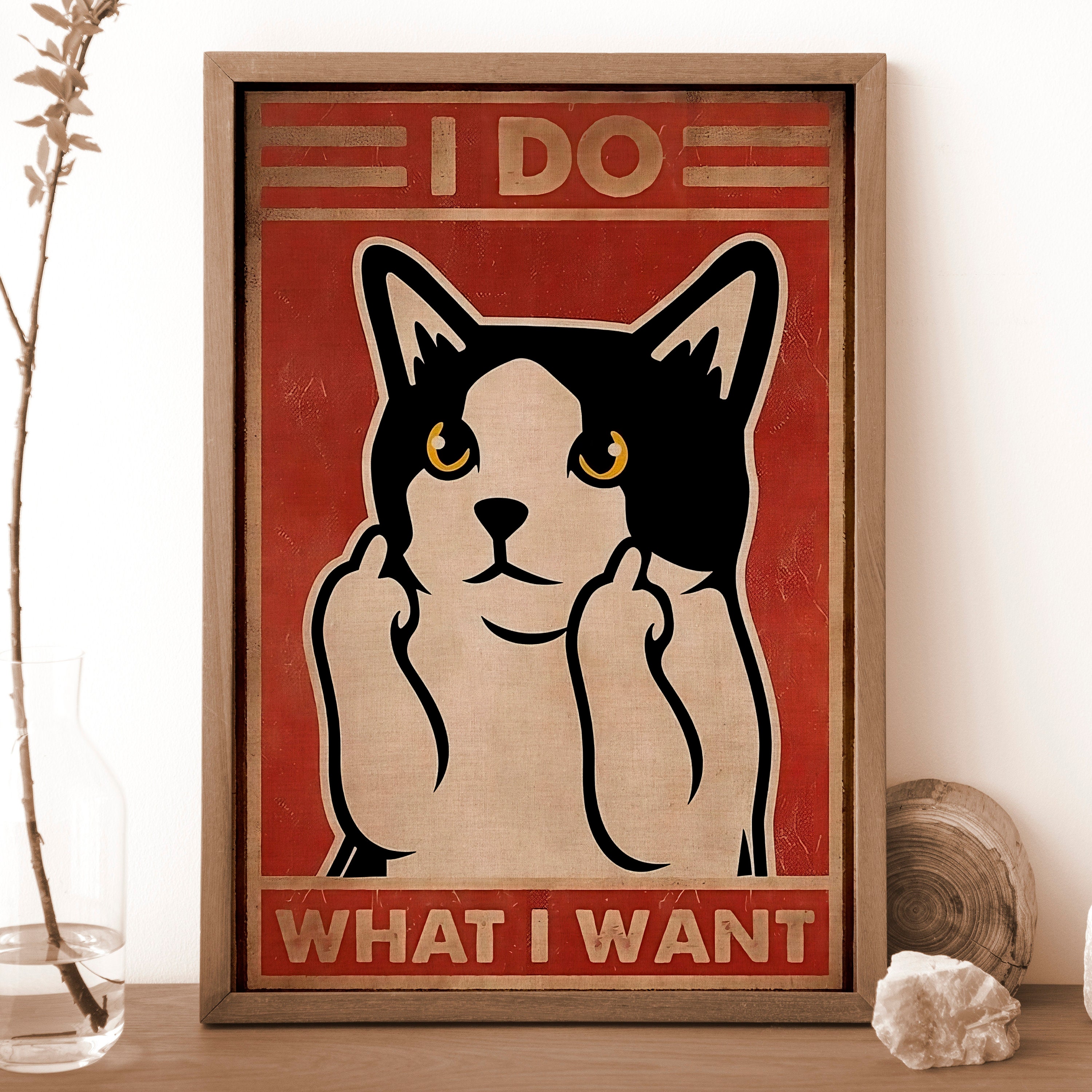 I Do What I Want Cat Funny Poster Vintage Wall Art Canvas - Etsy