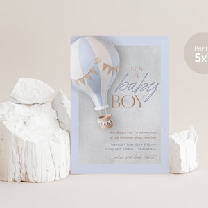 Bris Invitation, Hot Air Balloon Bris Invitation, ברית מילה Brit Milah ...