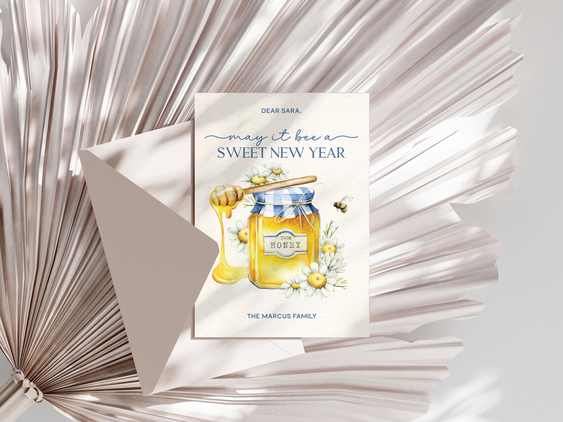 Rosh Hashanah Greeting Card Digital or Printable Jewish New Year Card ...