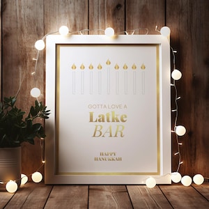 HANUKKAH LATKE BAR Printable Sign, Happy Hanukkah Party Sign M29 - Etsy