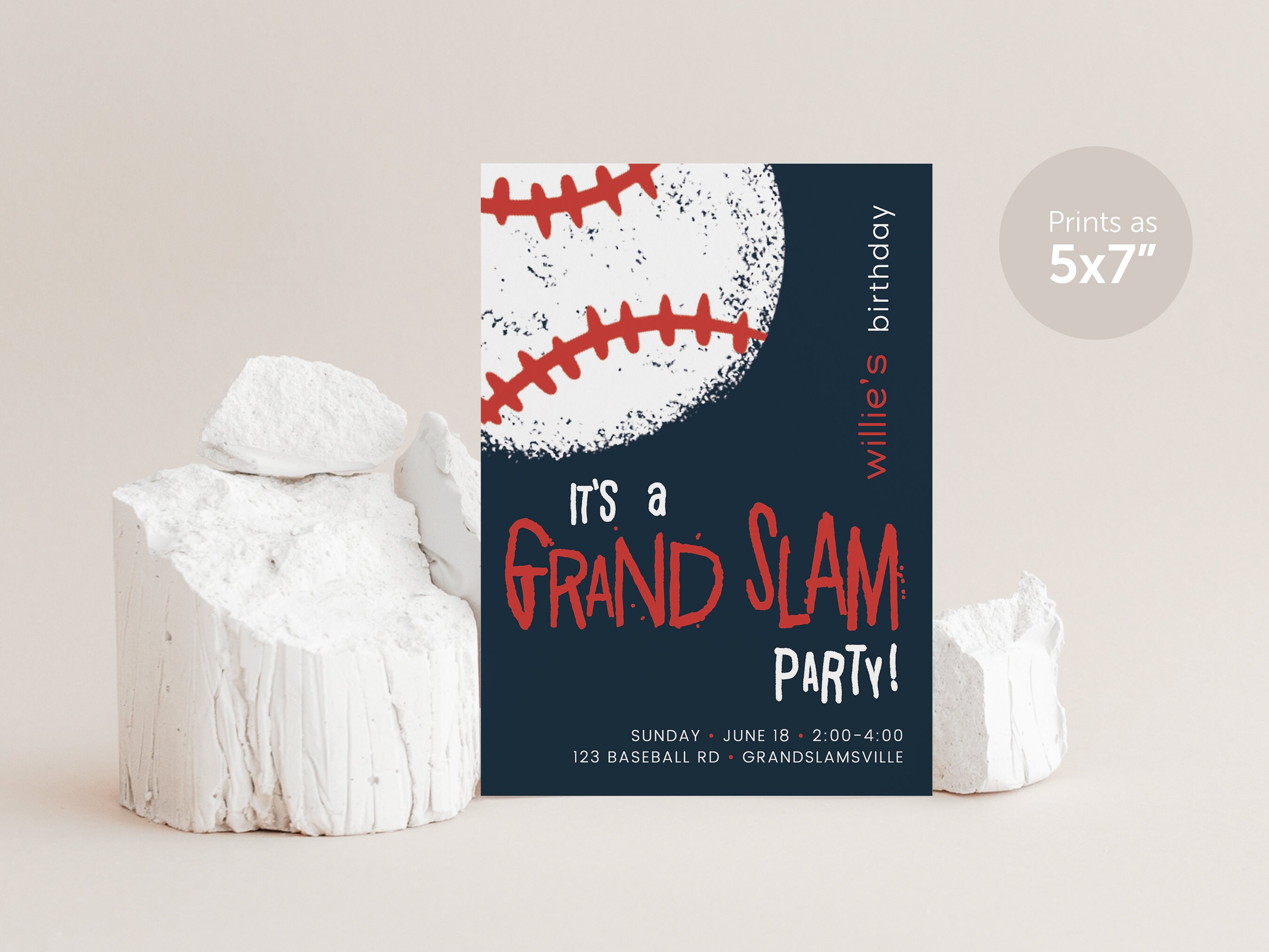 It's a Grand Slam Party Invitation, Baseball Party Invitation, Grand ...