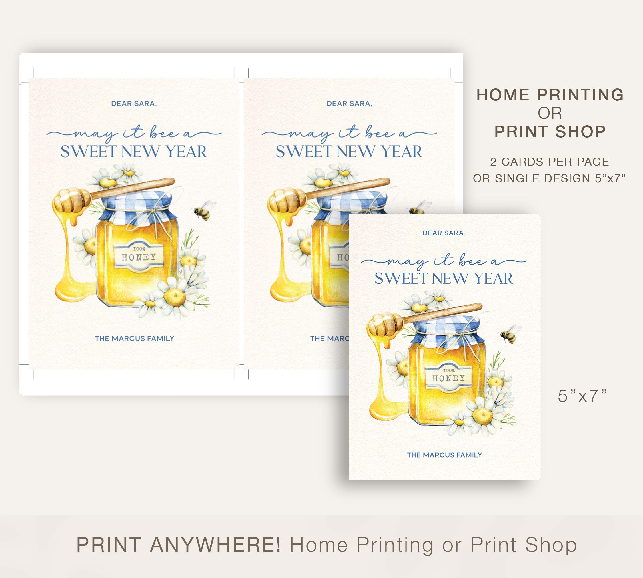 Rosh Hashanah Greeting Card Digital or Printable Jewish New Year Card ...