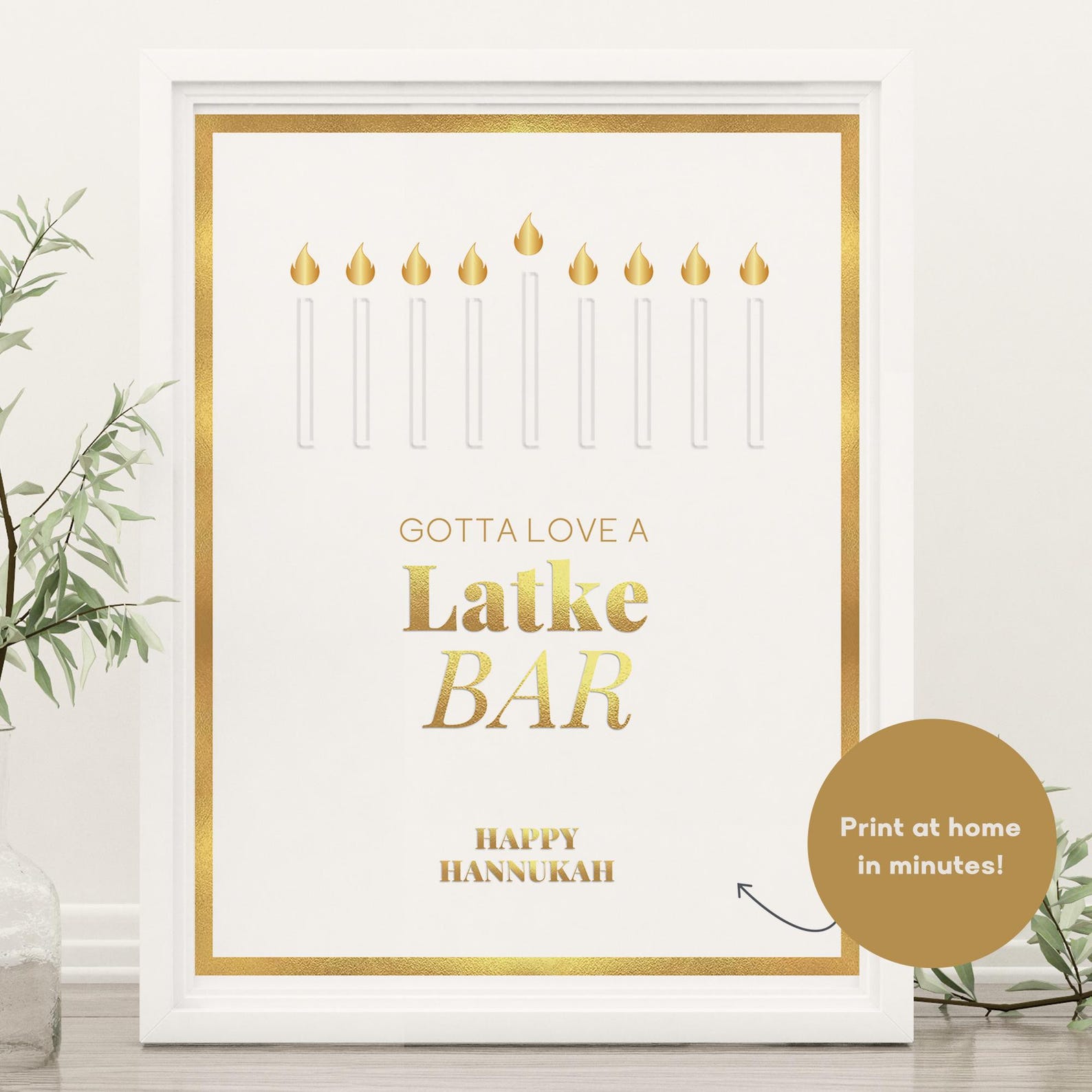 HANUKKAH LATKE BAR Printable Sign, Happy Hanukkah Party Sign M29 - Etsy