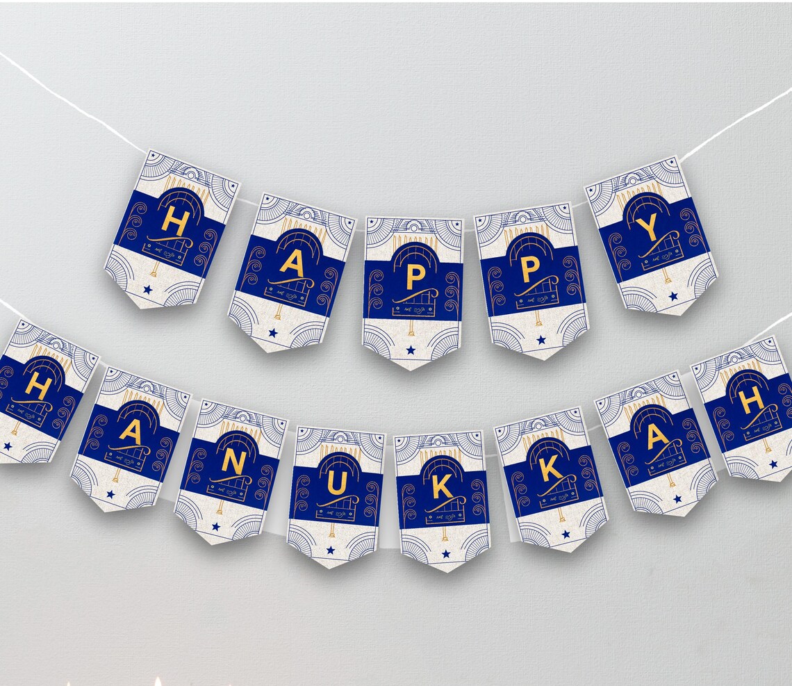 Happy Hanukkah Banner Hanukkah Decor Hanukkah Party Hanukkah Sign ...