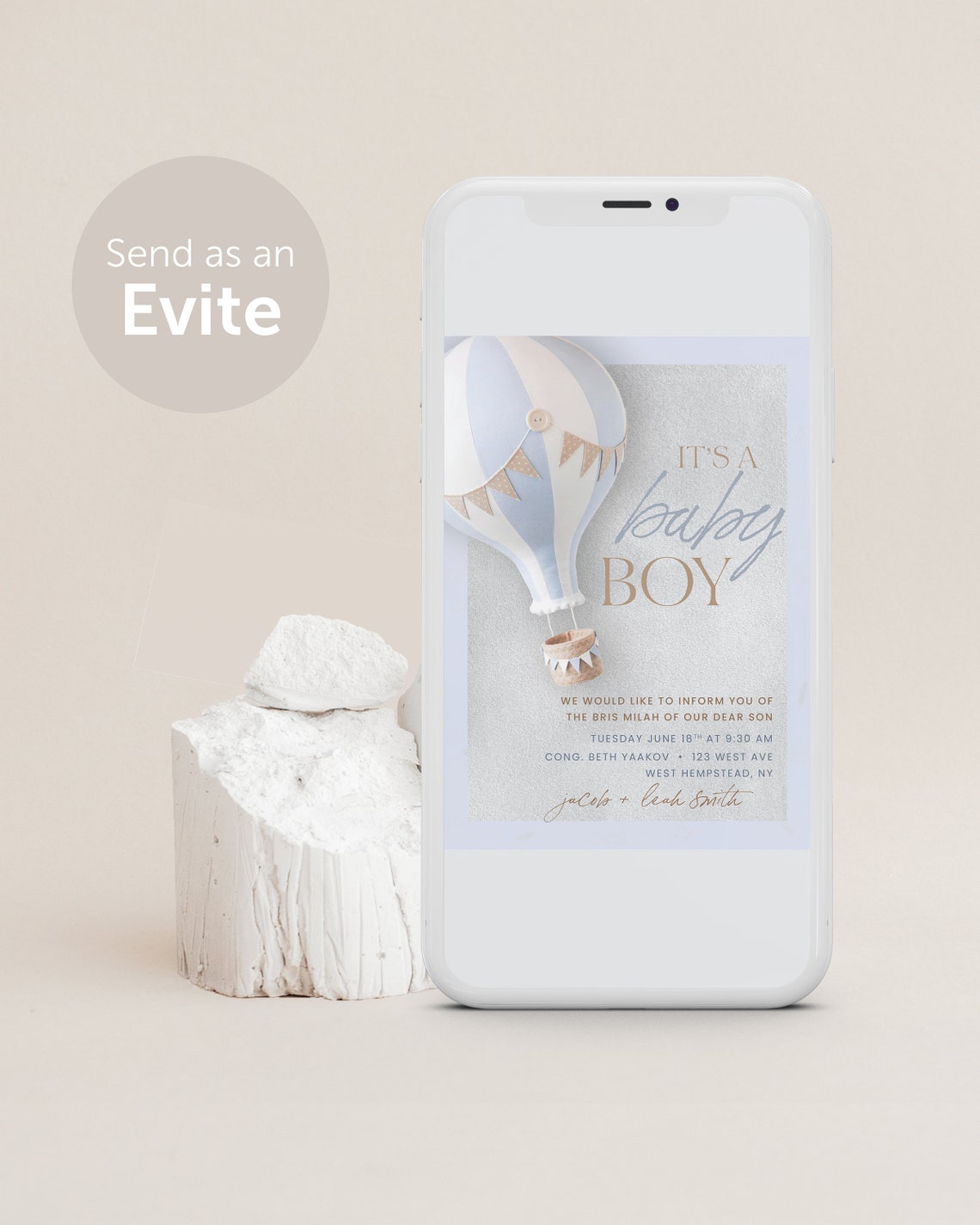 Bris Invitation Hot Air Balloon Bris Invitation Brit Milah - Etsy