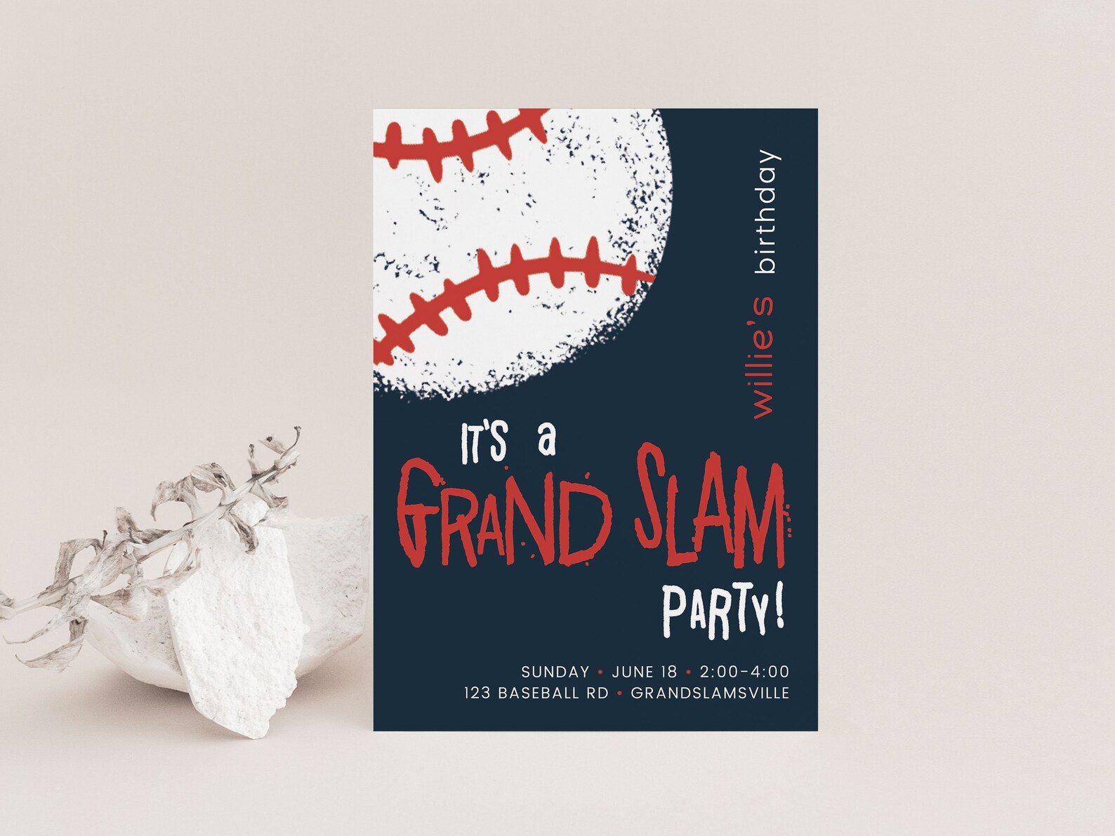 It's a Grand Slam Party Invitation, Baseball Party Invitation, Grand ...