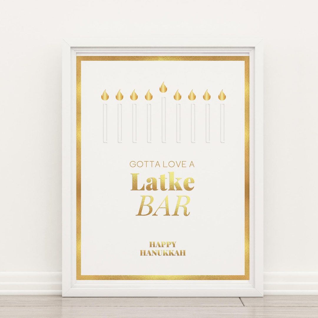 HANUKKAH LATKE BAR Printable Sign, Happy Hanukkah Party Sign M29 - Etsy