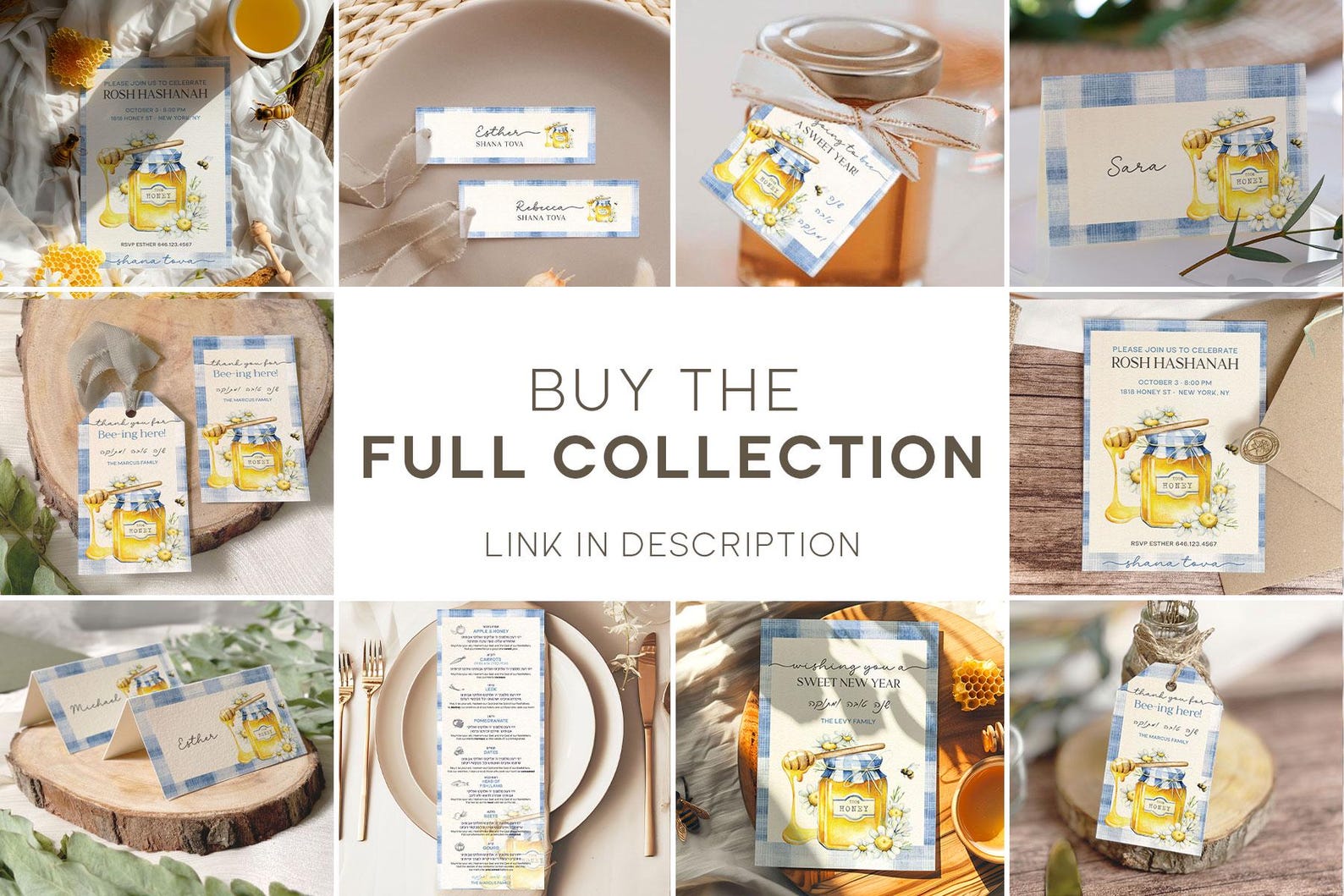 Honey Jar Favor Tag for Rosh Hashana Jewish Sweet New Year Shana Tova ...