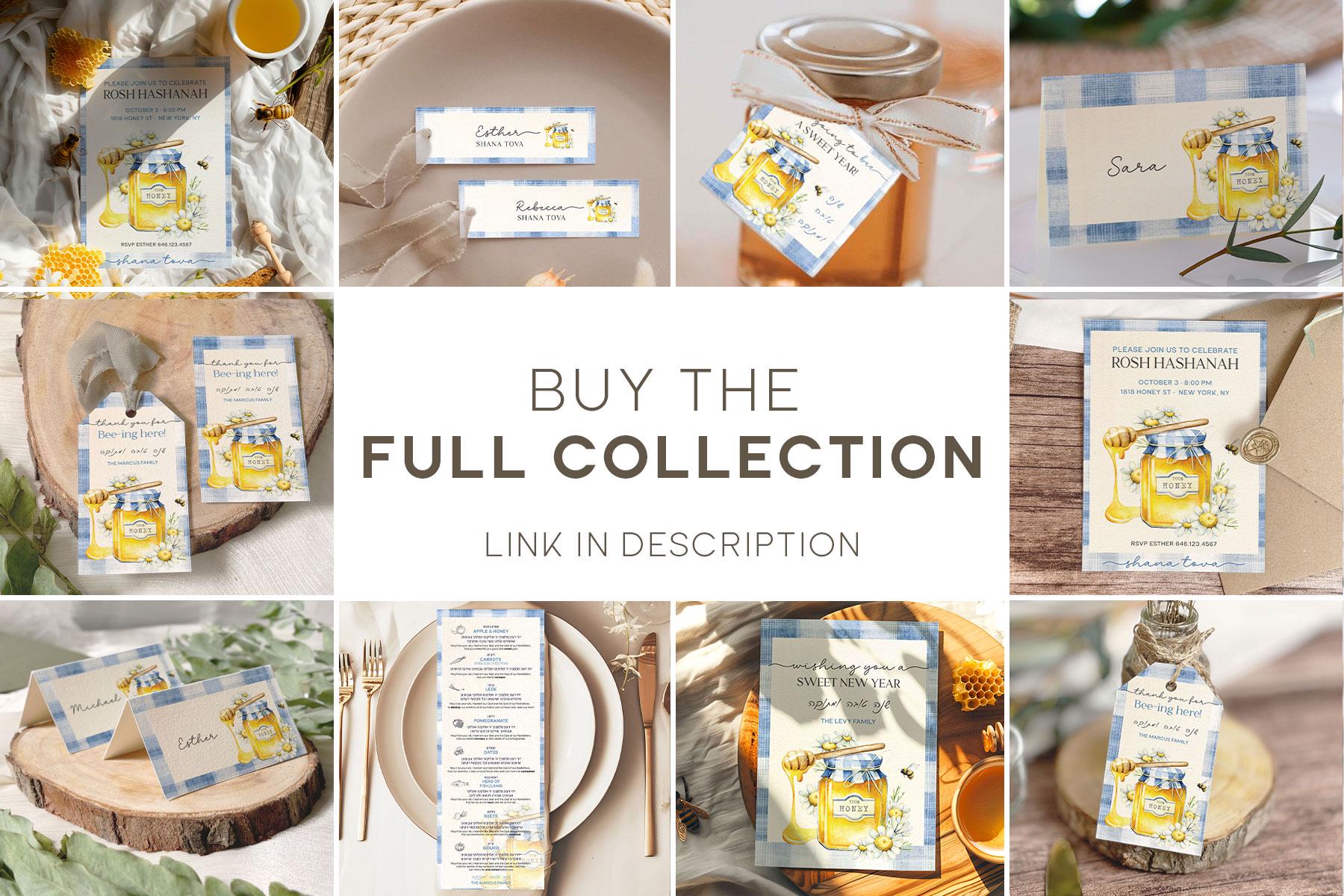 Rosh Hashanah Simanim Printable Card Menu Jewish New Year Blessings ...