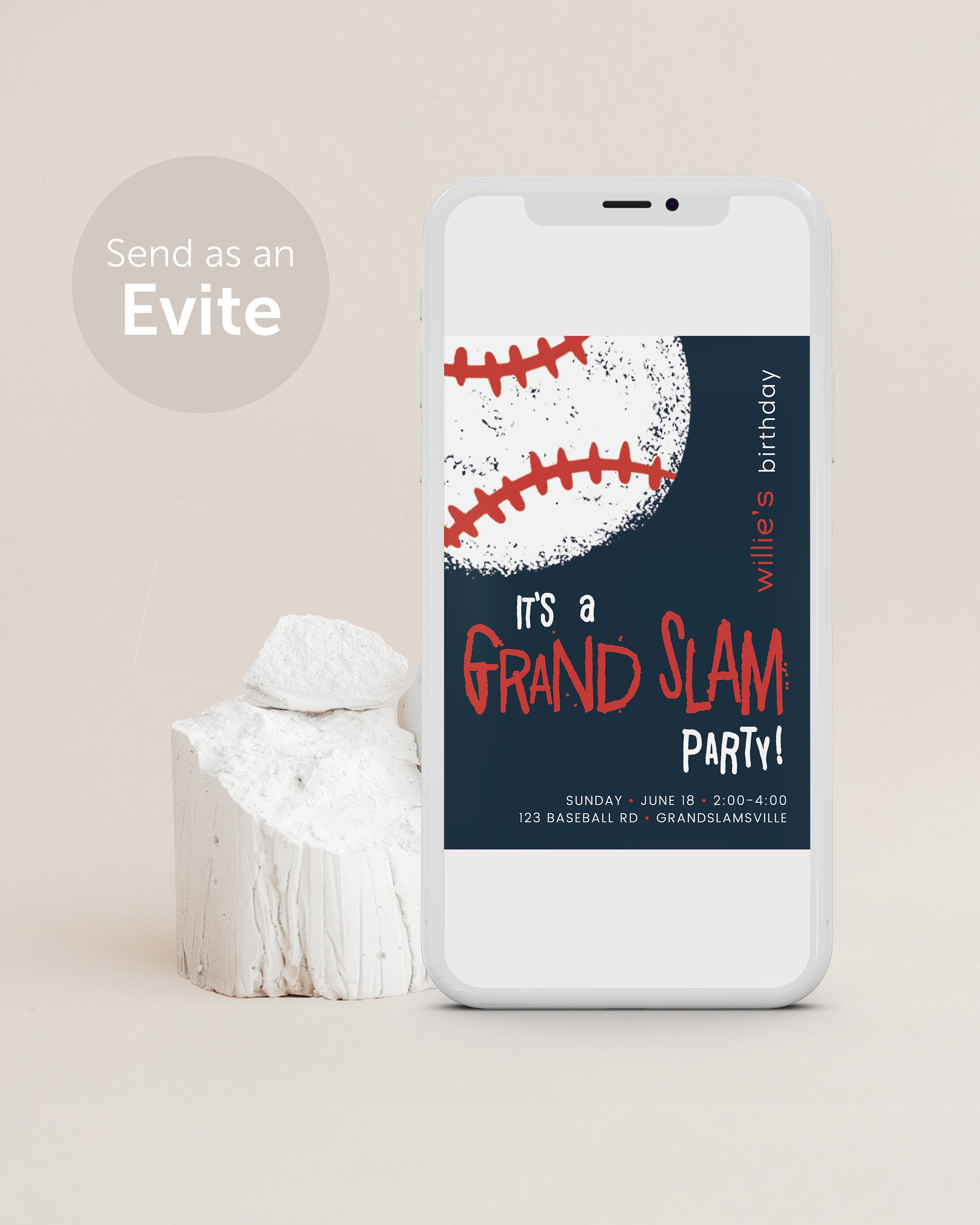It's a Grand Slam Party Invitation, Baseball Party Invitation, Grand ...