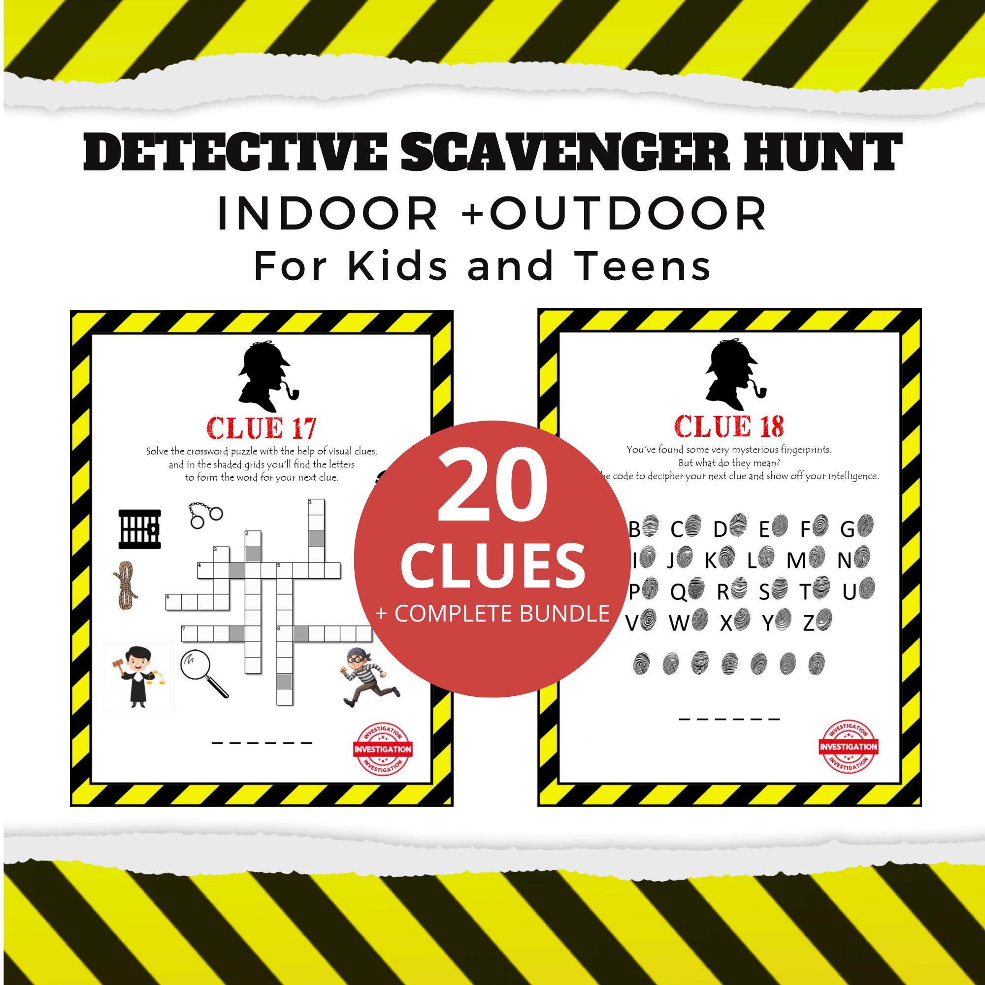 Detective Scavenger Hunt for Kids and Teens,spy Scavenger Hunt, Birthday Scavenger Hunt ...